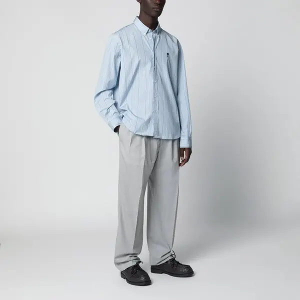 AMI Paris Light Striped De Coeur Shirt