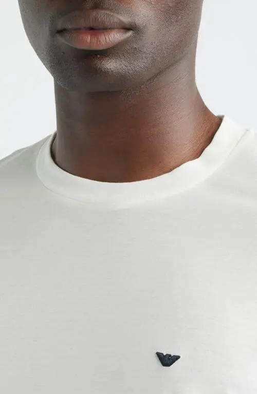 Emporio Armani Embroidered Logo T-shirt - Solid White
