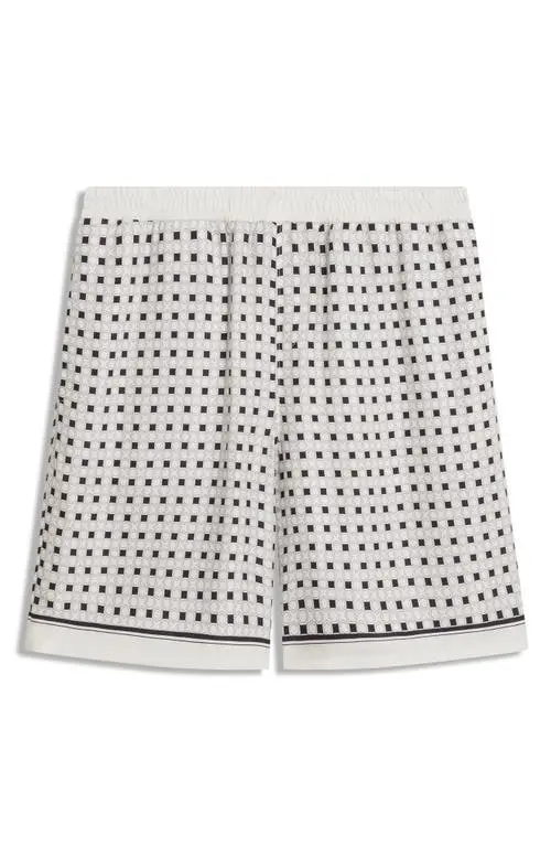 Ted Baker London Attlass Geometric Print Cotton & Linen Shorts