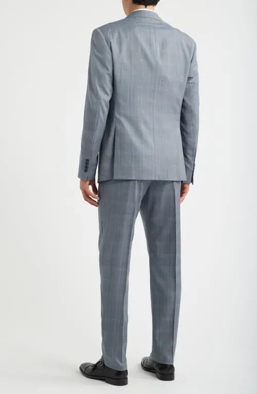Emporio Armani Light Grey Check Virgin Wool Suit