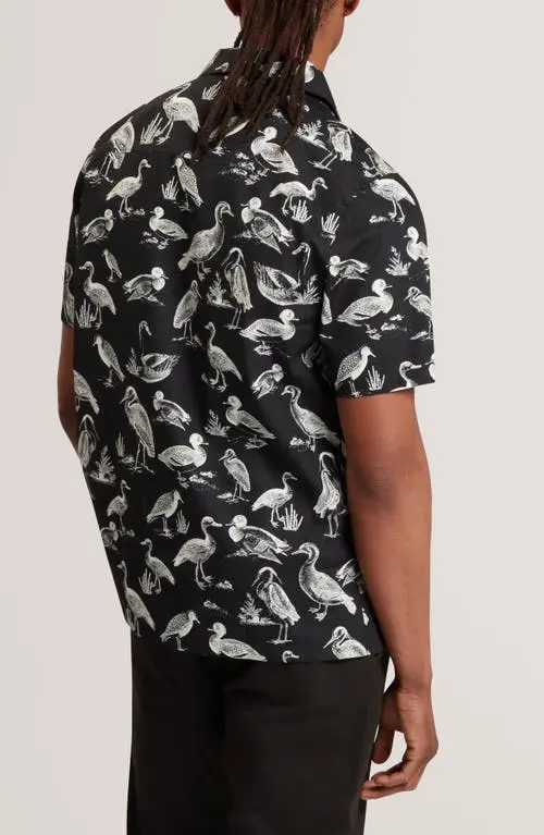 Ted Baker London Yamal Duck Print Camp Shirt