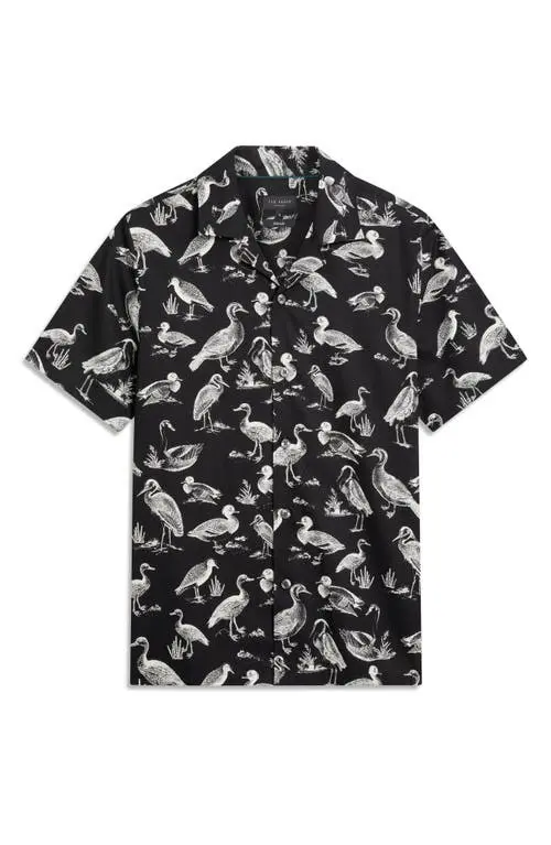 Ted Baker London Yamal Duck Print Camp Shirt