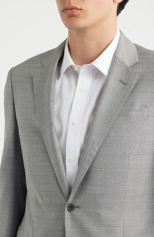 Emporio Armani Light Grey Melange Virgin Wool Suit