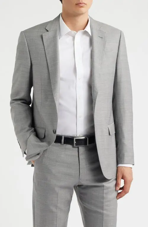 Emporio Armani Light Grey Melange Virgin Wool Suit