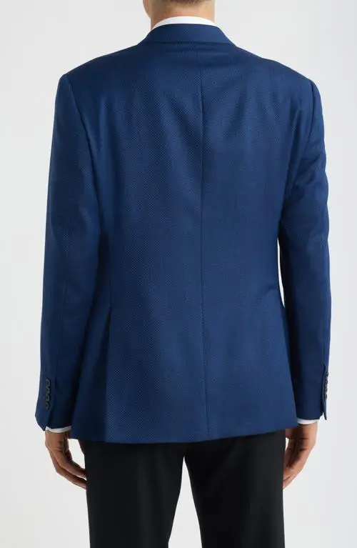 Emporio Armani Navy Textured Virgin Wool Sport Coat