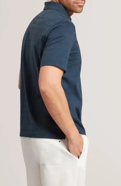 Ted Baker London Victor Quarter Zip Polo - Mid-navy