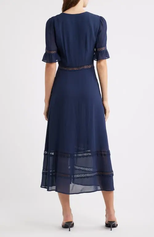 REFORMATION Woodson Lace Detail Shirtdress