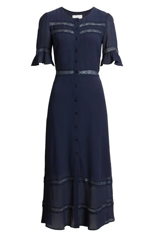 REFORMATION Woodson Lace Detail Shirtdress