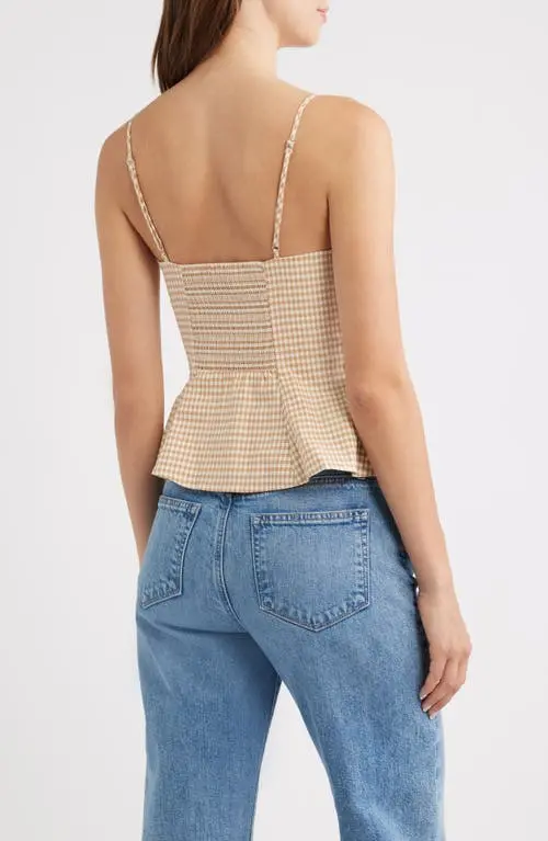 REFORMATION Genevieve Gingham Peplum Top