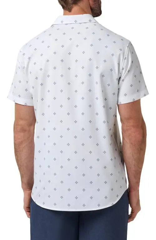 Travis Mathew Techwoven Seaside Print Short Sleeve Performance Button-up Shirt