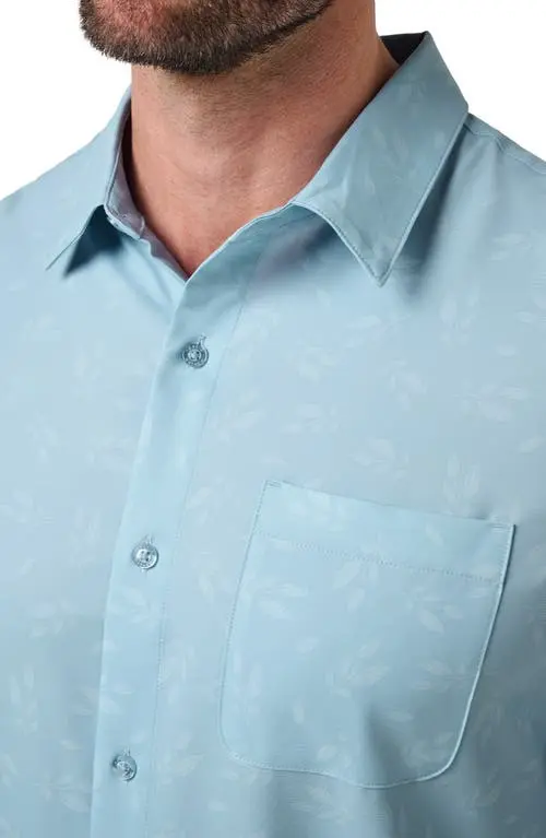 Travis Mathew Techwoven Waterfall Short Sleeve Performance Button-up Shirt