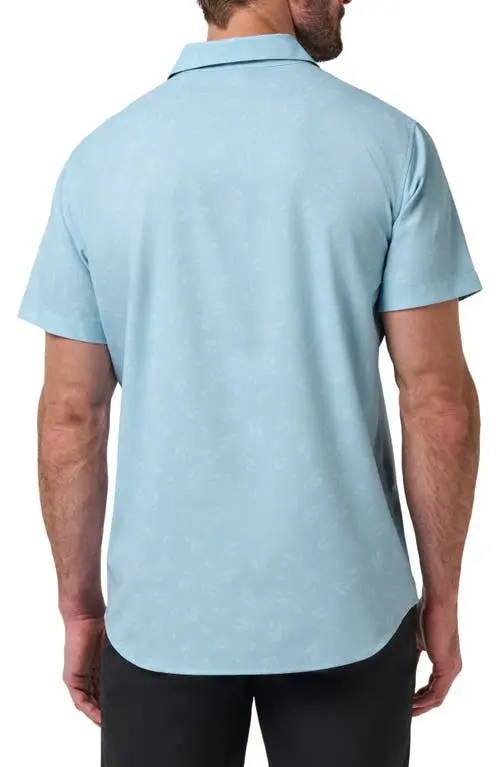 Travis Mathew Techwoven Waterfall Short Sleeve Performance Button-up Shirt