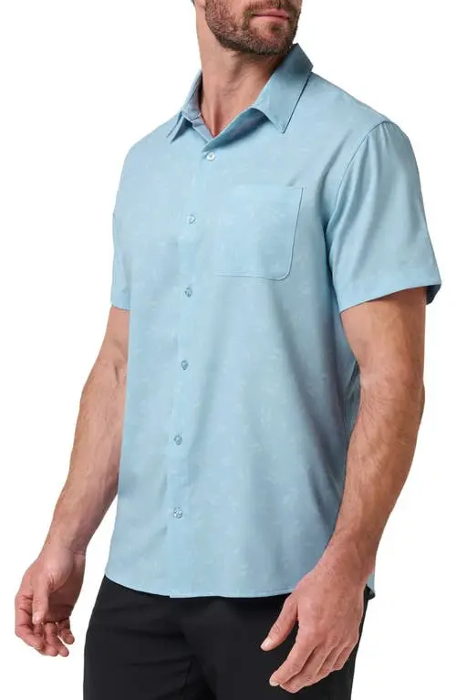 Travis Mathew Techwoven Waterfall Short Sleeve Performance Button-up Shirt