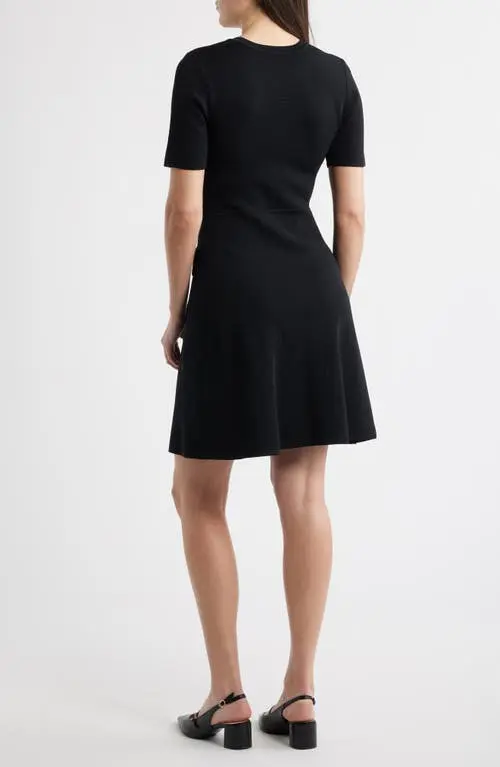 Eliza J Patch Pocket A-line Sweater Dress - Black