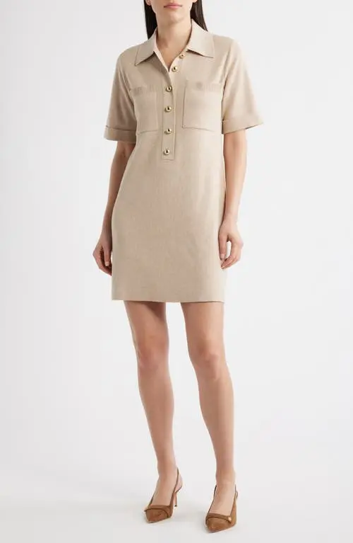 Eliza J Polo Sweater Dress - Oatmeal