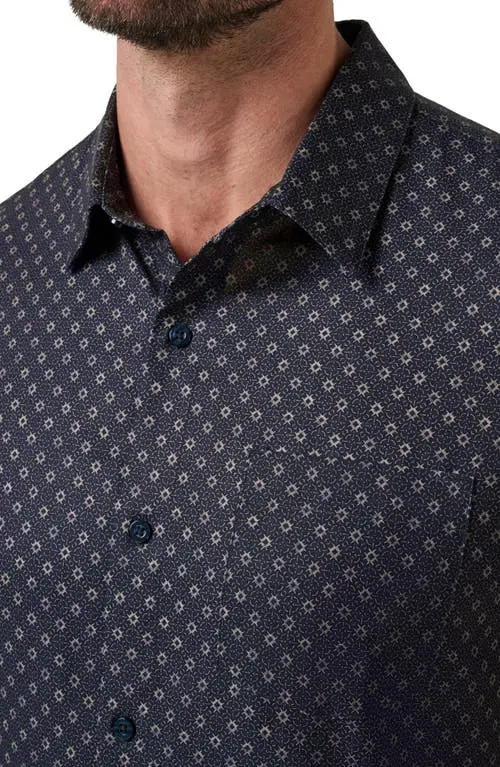 Travis Mathew Techwoven Beach Hut Short Sleeve Performance Button-up Shirt
