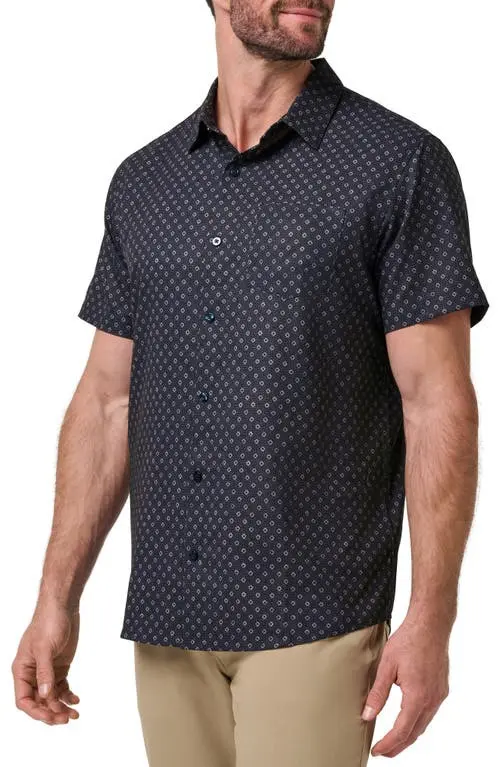 Travis Mathew Techwoven Beach Hut Short Sleeve Performance Button-up Shirt