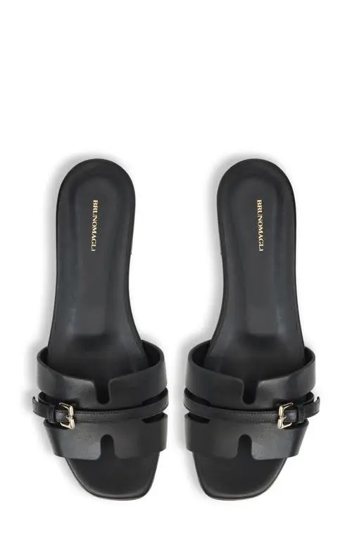 Bruno Magli Farra Slide Sandal - Black Leather