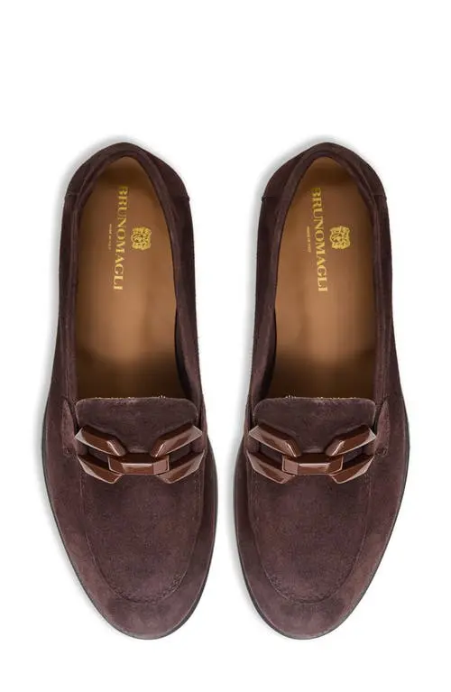 Bruno Magli Lavena Suede Bit Loafers - Dark Brown Suede