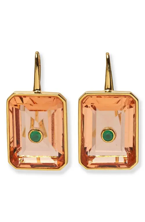 LIZZIE FORTUNATO Emerald Cut Tile Earrings - Pink