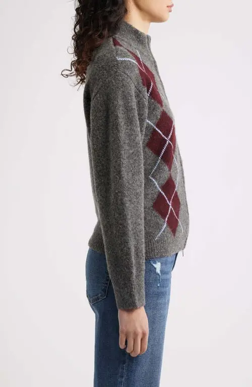 Rails Chloe Argyle Zip Cardigan