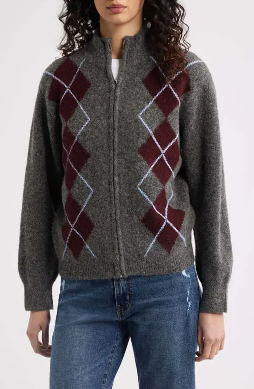 Rails Chloe Argyle Zip Cardigan