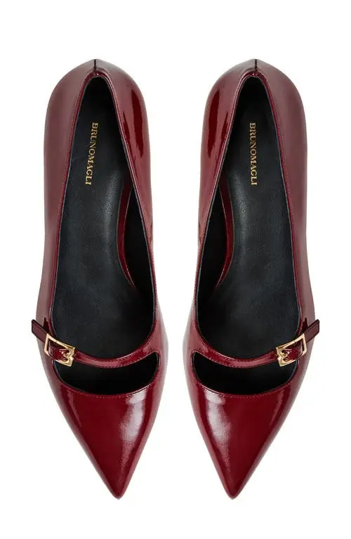Bruno Magli Patent Leather Pointed Toe Pumps - Bordeaux Patent