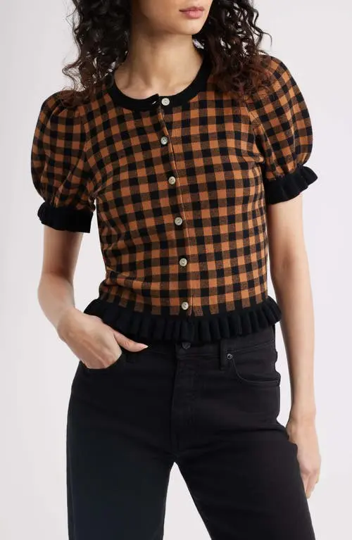 Rails Lora Gingham Short Sleeve Cardigan