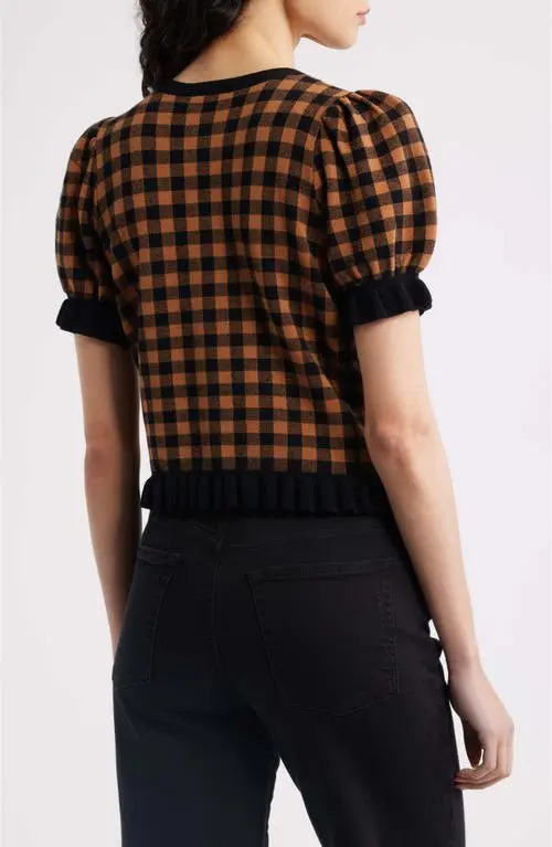 Rails Lora Gingham Short Sleeve Cardigan