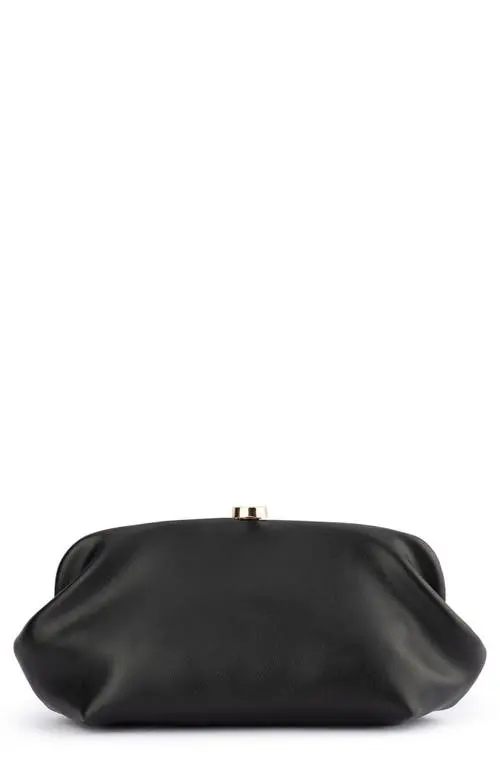 OLGA BERG Josefina Framed Faux Leather Clutch - Black