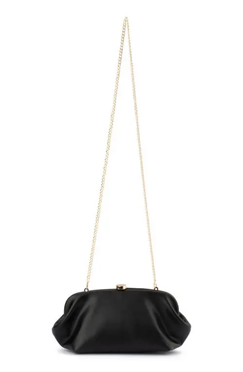 OLGA BERG Josefina Framed Clutch With Chain Strap - Black