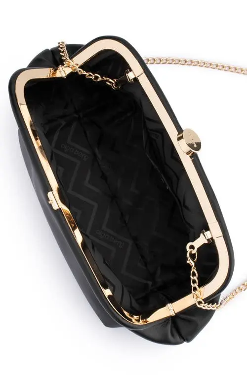 OLGA BERG Josefina Framed Clutch With Chain Strap - Black