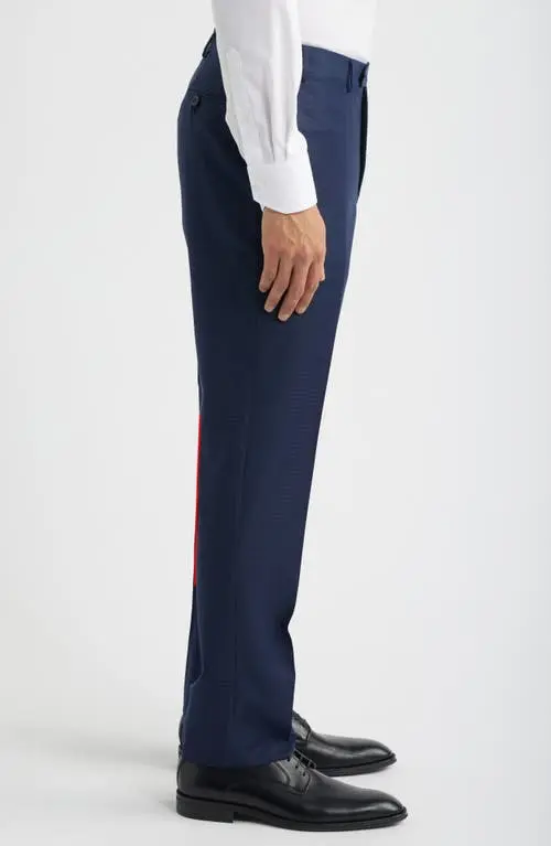 Canali Siena Regular Fit Flat Front Solid Wool Suit Pants
