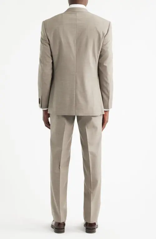 Canali Siena Regular Fit Tan Mélange Stretch Wool Suit