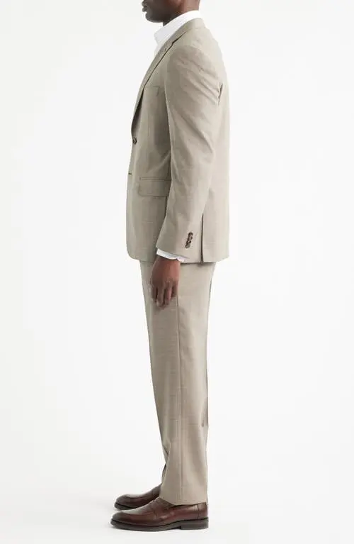 Canali Siena Regular Fit Tan Mélange Stretch Wool Suit