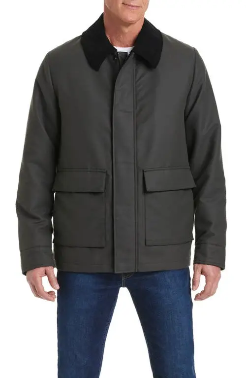 Vince Camuto Waxed Barn Jacket - Dark Olive
