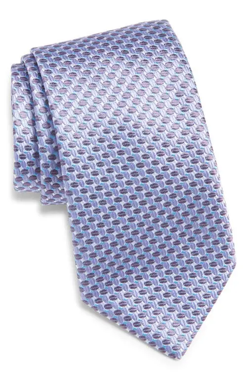 Canali Geometric Silk Tie - Purple