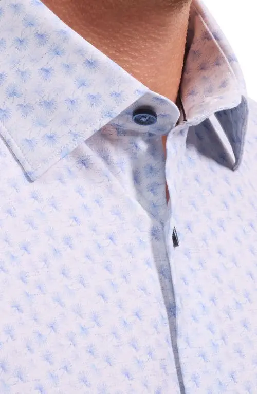 Bugatchi Miles Ooohcotton® Dandelion Print Short Sleeve Button-up Shirt