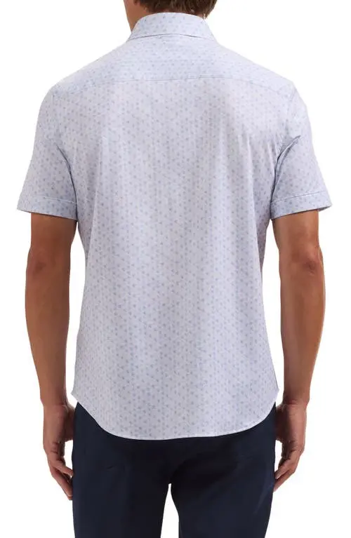 Bugatchi Miles Ooohcotton® Dandelion Print Short Sleeve Button-up Shirt