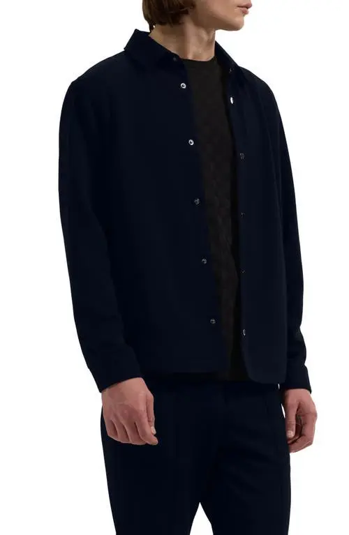 Bugatchi Soft Touch Knit Shirt Jacket - Navy