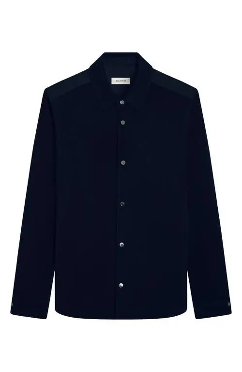 Bugatchi Soft Touch Knit Shirt Jacket - Navy