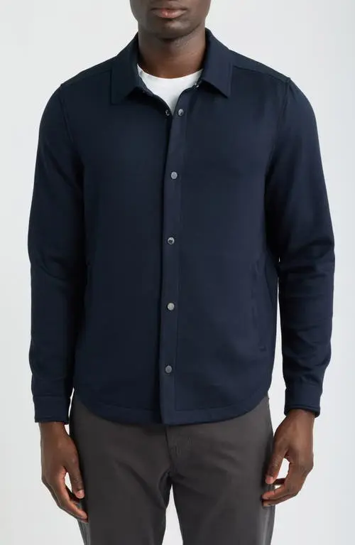 Bugatchi Soft Touch Knit Shirt Jacket - Navy