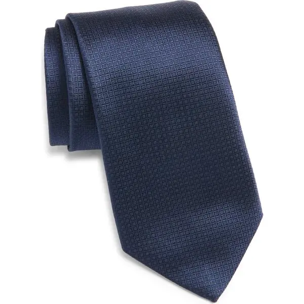 Canali Texture Silk Tie - Navy