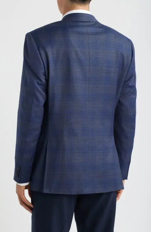 Canali Trim Fit Plaid Wool Sport Coat