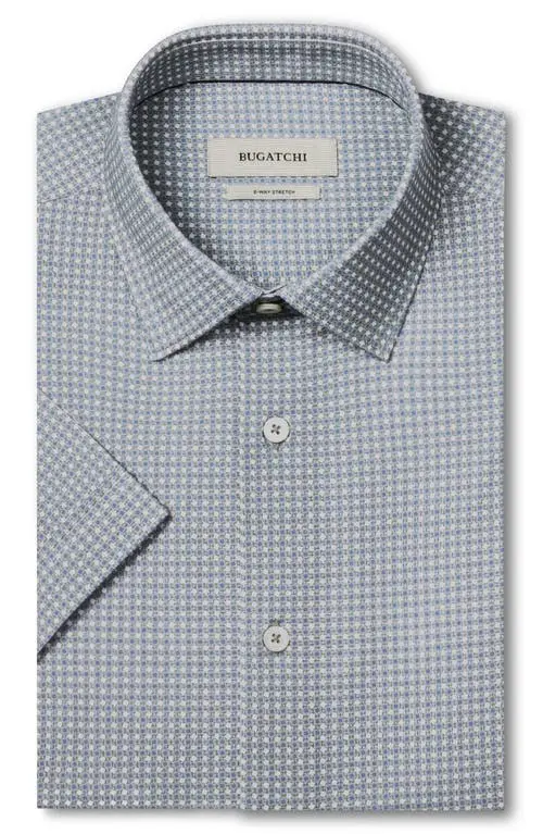 Bugatchi Miles Ooohcotton® Geo Print Short Sleeve Button-up Shirt - Avocado