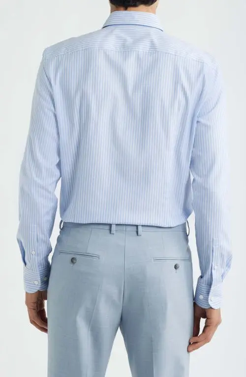 BOSS Hank Slim Fit Stripe Stretch Cotton Dress Shirt - Blue
