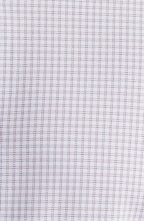 BOSS Hank Slim Fit Microcheck Stretch Dress Shirt - White/red/blue