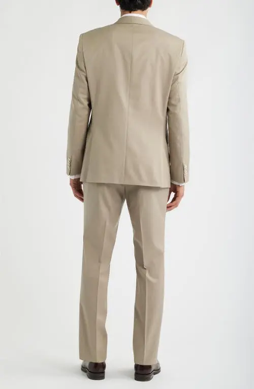BOSS Huge Slim Fit Tan Virgin Wool Suit