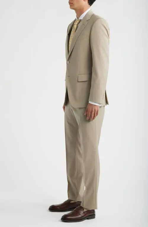 BOSS Huge Slim Fit Tan Virgin Wool Suit