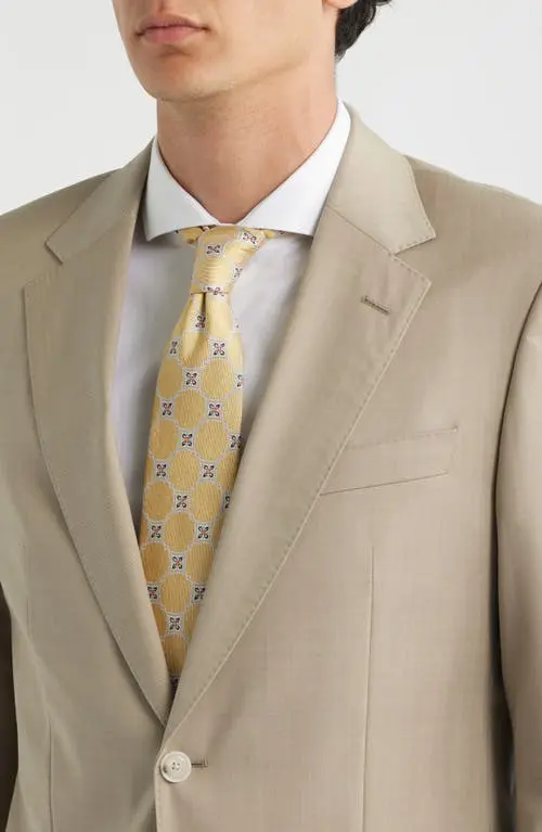 BOSS Huge Slim Fit Tan Virgin Wool Suit